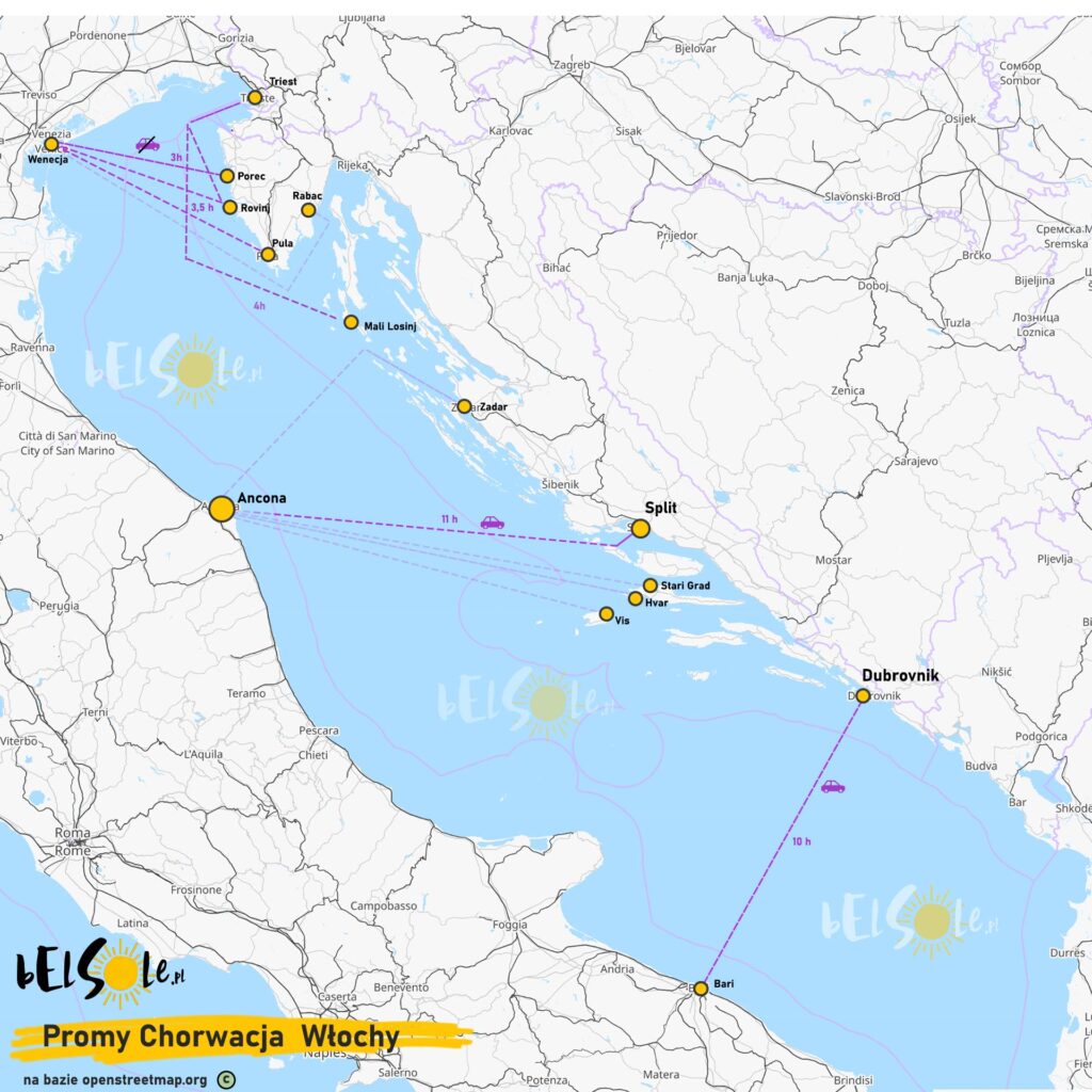 Prom z Chorwacji do Włoch, ceny. Ile kosztuje prom samochodowy? Ile ...